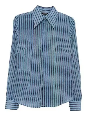 BLAKLACE Striped Printed Shirt - Blue