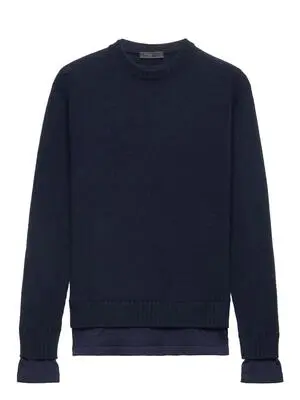 Prada Cashmere Crew-neck Sweater - Navy