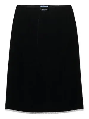 Prada Velvet Pencil Skirt - Black