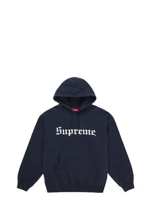 Supreme Washed Old English Hooded Sweatshirt - Navy Blue