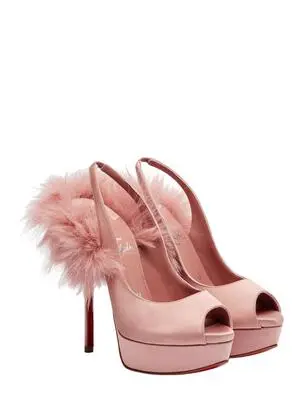 CHRISTIAN LOUBOUTIN Marianne 160 Crêpe Satin Peep-toe Pumps - Pink