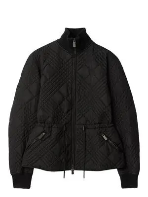 Burberry Micro Check-stitch Nylon Wakerley Jacket - Black