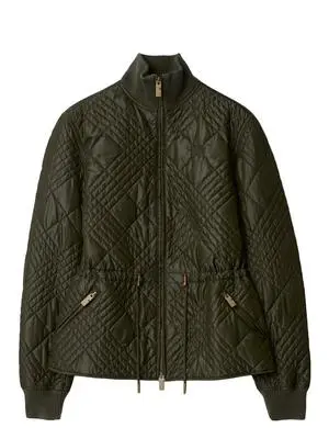 Burberry Micro Check-stitch Nylon Wakerley Jacket - Marsh Green