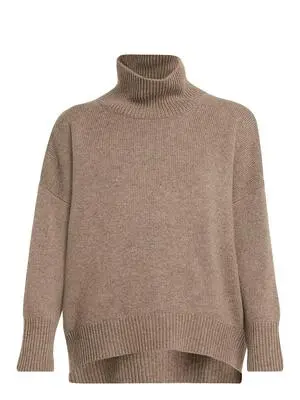 LISA YANG Heidi Turtleneck Cashmere Sweater Truffle