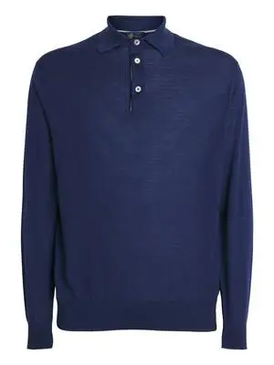 Paul & Shark Cashmere-silk Polo Shirt - Navy