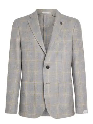 Pal Zileri Wool-linen Check Blazer - Grey