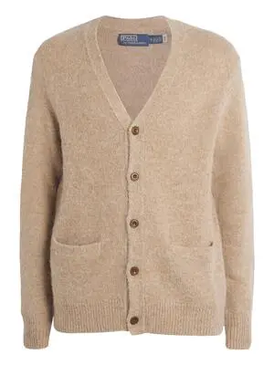 Polo Ralph Lauren Wool-blend Elbow-patch Cardigan - Brown
