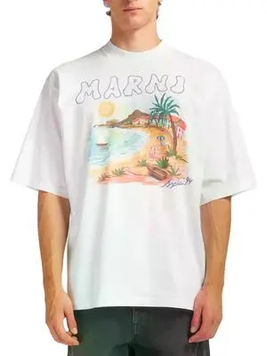 Marni Coastal-scene T-shirt - Prw01 White