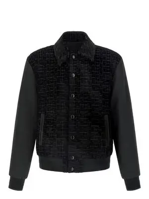 Balmain Logo-pattern Bomber Jacket - Black