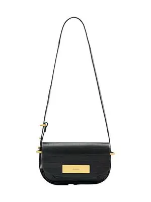 ALLSAINTS Crocodile-effect Cross Body Bag - Black