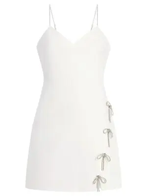 Cinq À Sept Corded Rhinestone Bow Rella Dress - White
