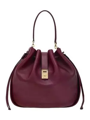 FERRAGAMO Gancini-detail Bucket Bag - Red