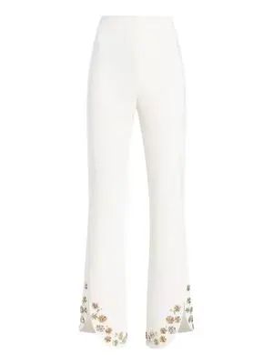 Cinq À Sept Tumbling Flowers Split Trousers - White