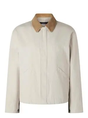 TOM FORD Suede-trimmed Cotton-canvas Field Jacket - White