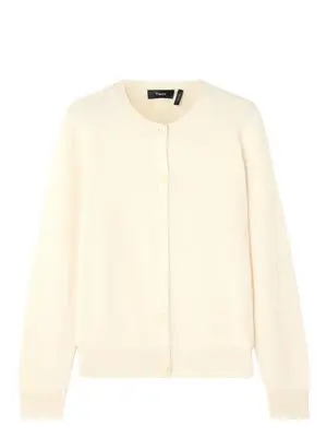 Theory Brushed Cashmere Cardigan - Ivory