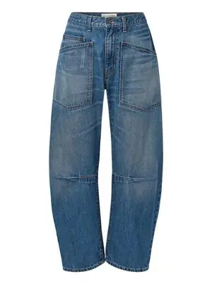 NILI LOTAN Shon High-rise Barrel-leg Jeans - Blue