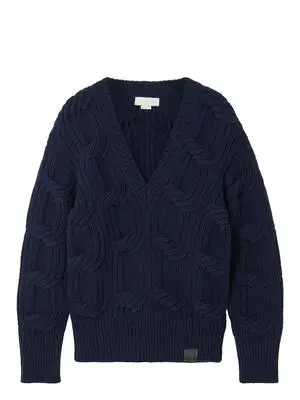 Stella McCartney Falabella Cable-knit Wool Sweater - Blue