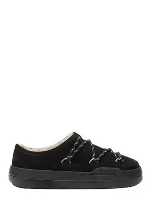 Moon Boot Park Lace-detail Shearling Slippers - Black