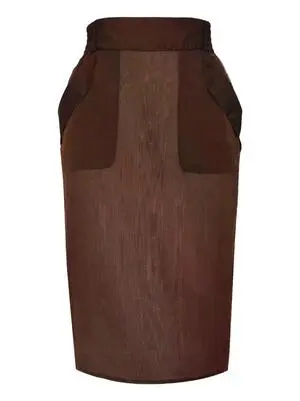 Saint Laurent Sheer Pocket Skirt - Brown