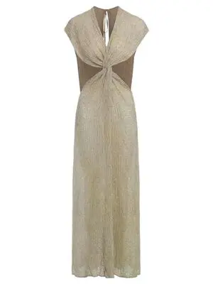 Savannah Morrow Fiori Twisted Maxi Dress - Neutrals