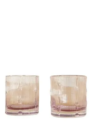 La DoubleJ Set Of Two Crystal Tumblers - Pink
