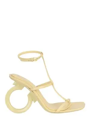FERRAGAMO Elina X5 Gancini Logo Heel - Yellow