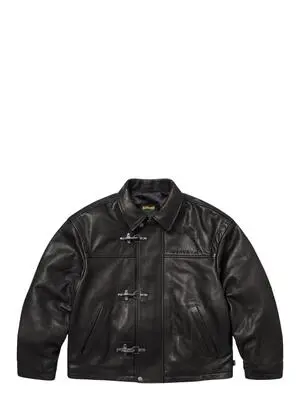 Supreme Leather Clip Jacket - Black