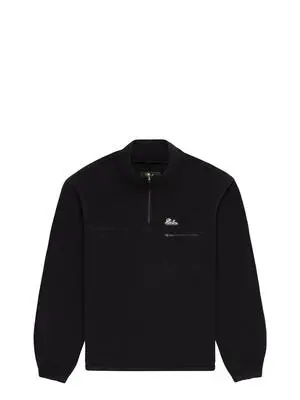 Aimé Leon Dore Unisphere Quarter Zip Fleece Pullover - Black