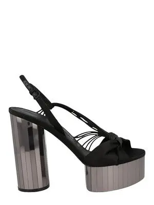 FERRAGAMO Sabrina Mirrored Platform Heels - Black