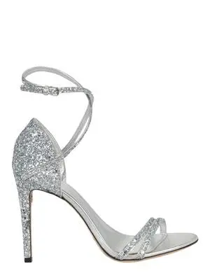 FERRAGAMO Ines Glitter Strappy Sandal - Silver
