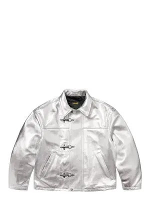 Supreme Leather Clip Jacket - Silver
