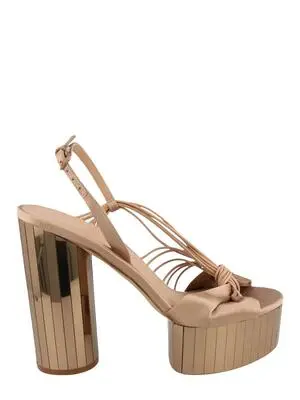 FERRAGAMO Sabrina Mirrored Platform Heel - White