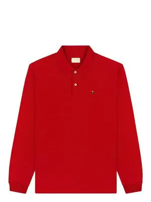 Aimé Leon Dore Long-sleeve Crest Piqué Polo - Red