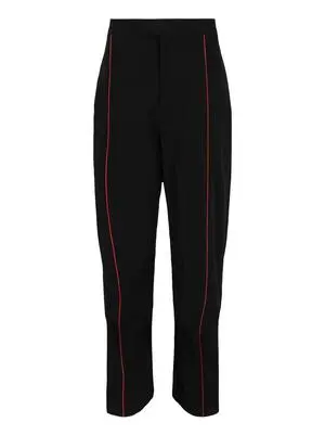 FERRAGAMO Contrasting Trim Straight Leg Track Pants - Black