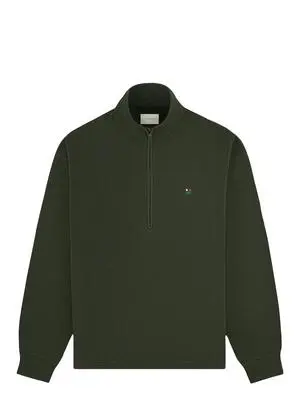 Aimé Leon Dore Crest Piqué Half-zip Pullover - Green