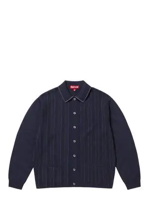 Supreme Herringbone Cardigan - Blue