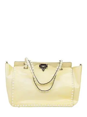 Valentino Garavani Rockstud Trapeze Medium Tote - Yellow