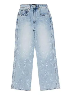 PURPLE BRAND Cut-out Wide Leg Jeans - Blue