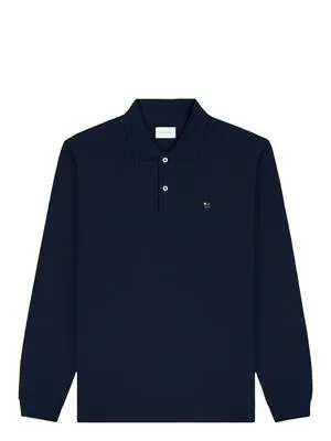 Aimé Leon Dore Long-sleeve Crest Piqué Polo - Blue