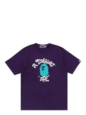 A BATHING APE Graffiti College Tee - Purple