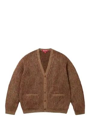 Supreme Two-tone Mohair Cardigan - Brown