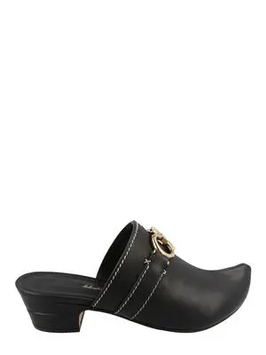 FERRAGAMO Phobos Leather Mule - Black