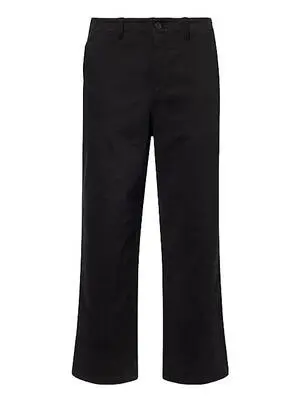 FRAME Straight-leg Mid-rise Cotton Chino Trousers - Black