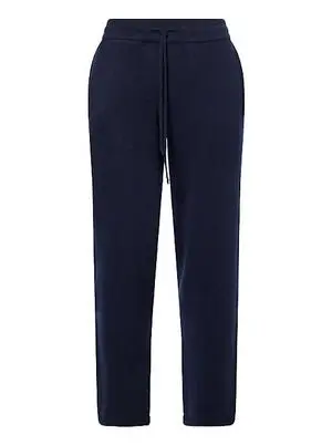 Soft Goat Straight-leg Knitted Cashmere Trousers - Navy