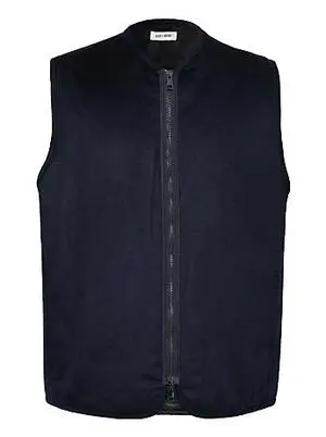 Soft Goat Wool And Cashmere-blend Vest - Navy