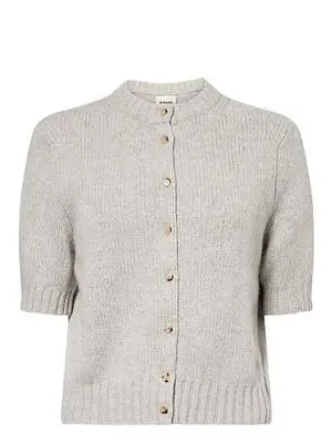 Khaite Nora Stretch-cashmere Cardigan - Heather Grey