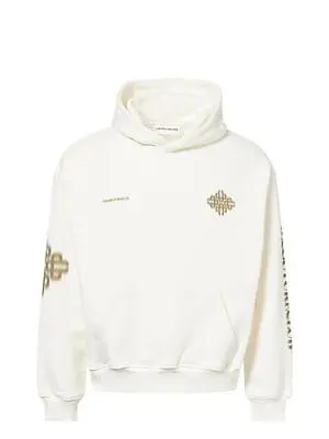 THE COUTURE CLUB Motion Blurred-emblem Cotton-jersey Hoodie - Khaki