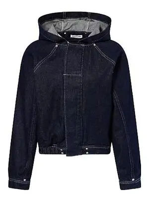 PEACHY DEN Joan Hooded Denim Jacket - Indigo Rinse