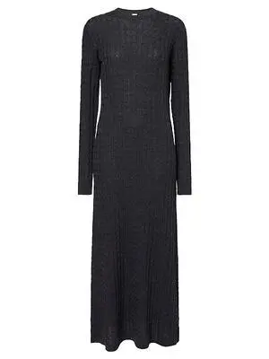 TOTEME Cable-knit Wool Maxi Dress - Charcoal Melange
