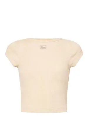 Jean Paul Gaultier Ribbed Cotton-knit T-shirt - Nude